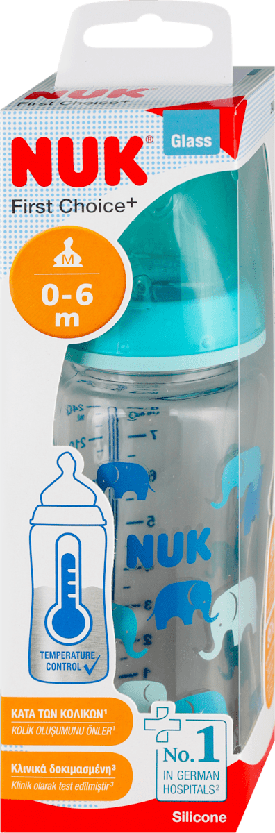 NUK First Choice staklena flašica, zapremina: 240ml, od 0 do 6 meseci, više vrsta, 1 kom | dm.rs