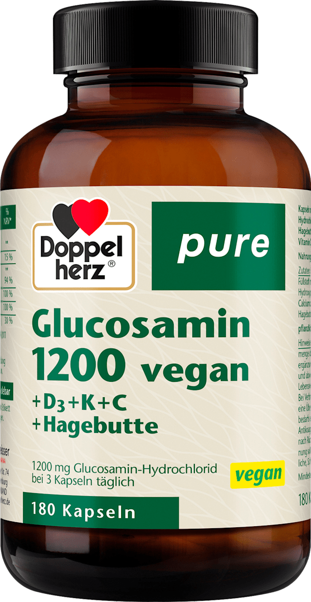 Doppelherz Glucosamin 1200 vegan Kapseln 180 St, 152 g dauerhaft ...