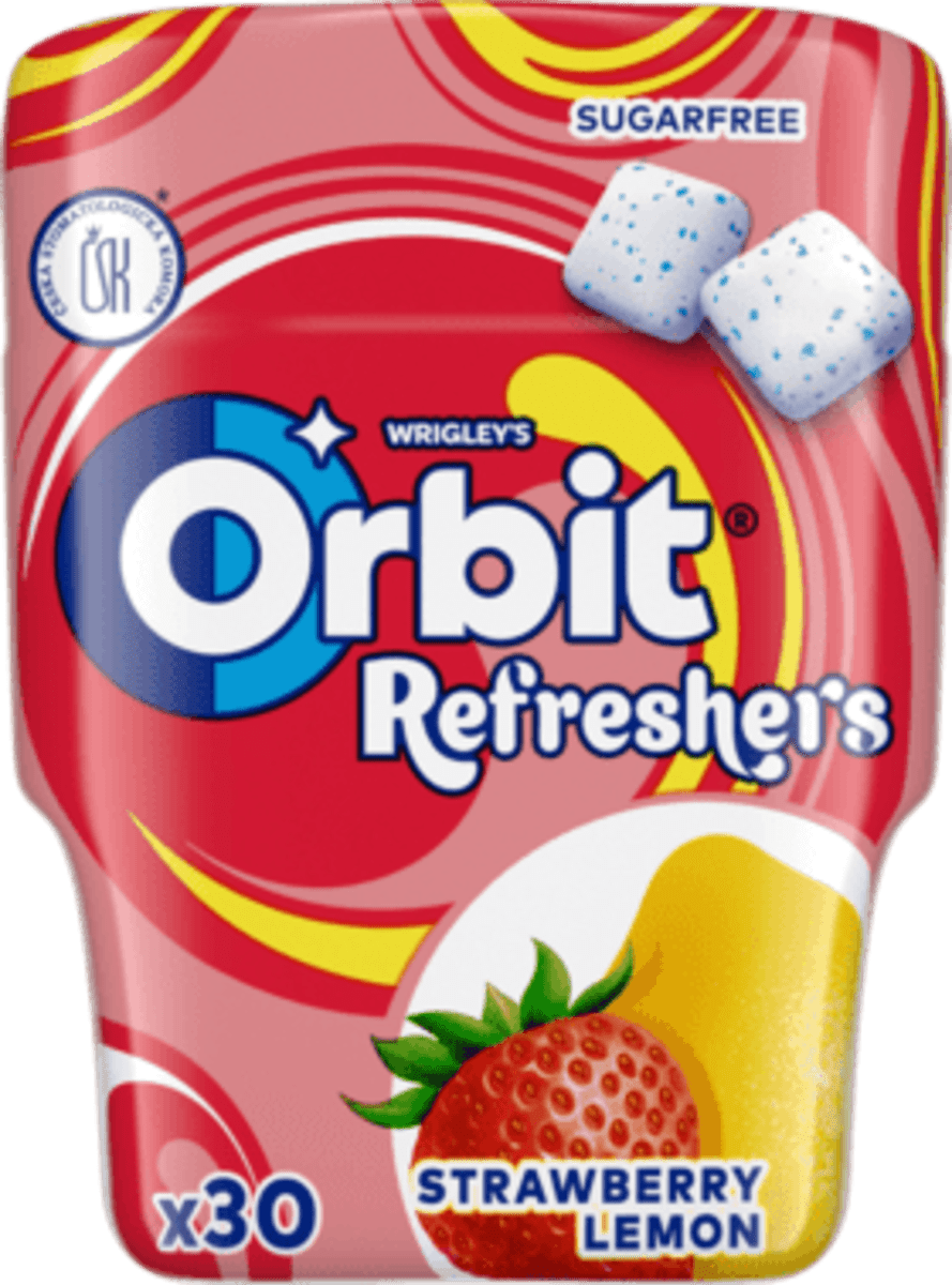 Orbit Refreshers žvýkačky Strawberry-Lemon dóza, 67 g | dm.cz