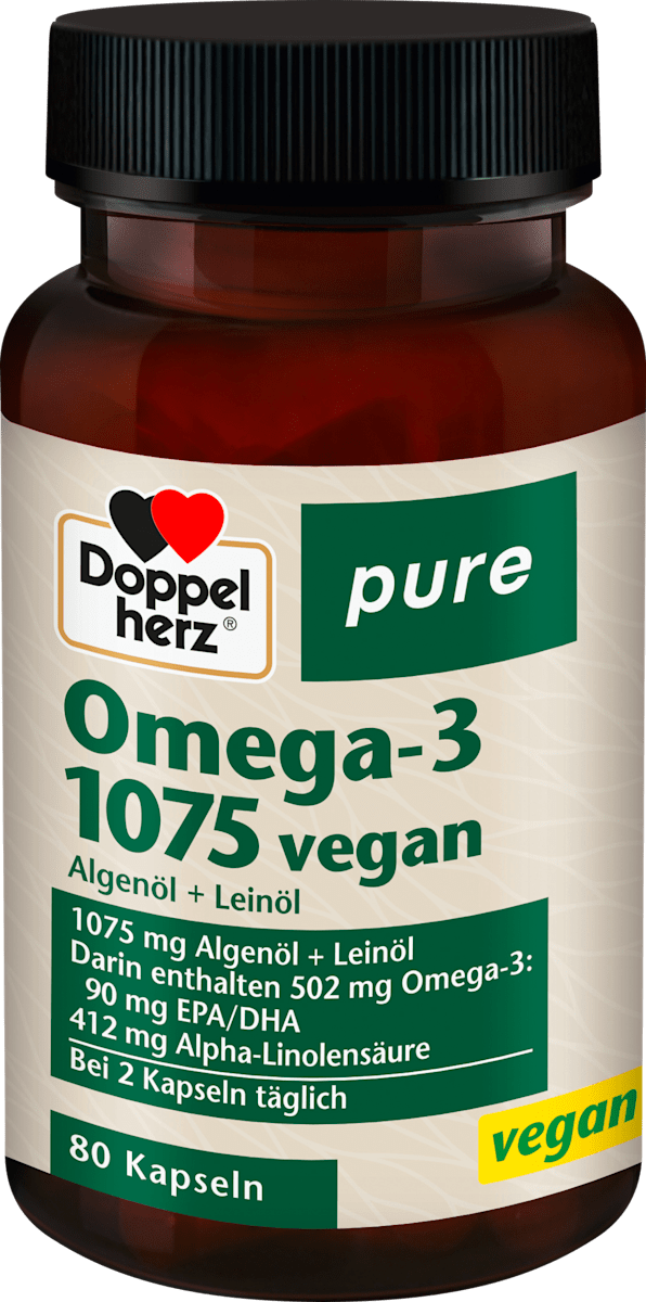 Doppelherz Omega-3 1075 vegan Kapseln 80 St, 61,2 g dauerhaft günstig ...