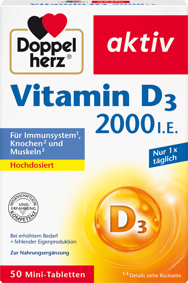Doppelherz aktiv - Vitamin D3 2000 I.E. tablete, 50 kom | dm.rs