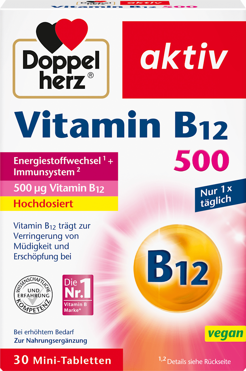 Doppelherz Vitamin B12 500µg Mini Tabletten 30St, 12,1 g dauerhaft ...