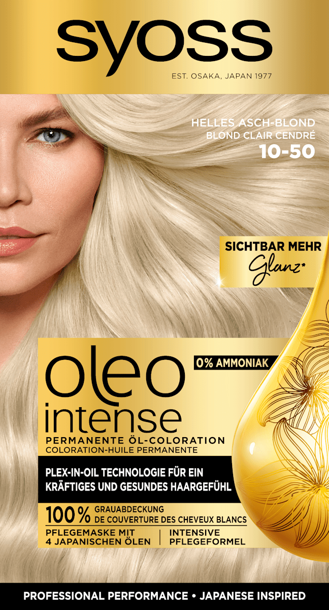 Syoss Oleo Intense Haarfarbe Smoky Blondes 10-50 Helles Asch-Blond, 1 ...