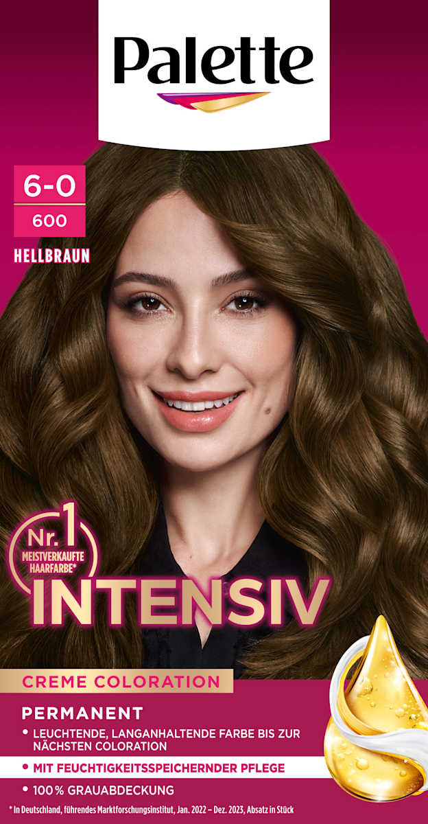 Palette Intensive Color Creme Haarfarbe 6-0/600 Hellbraun, 1 St ...