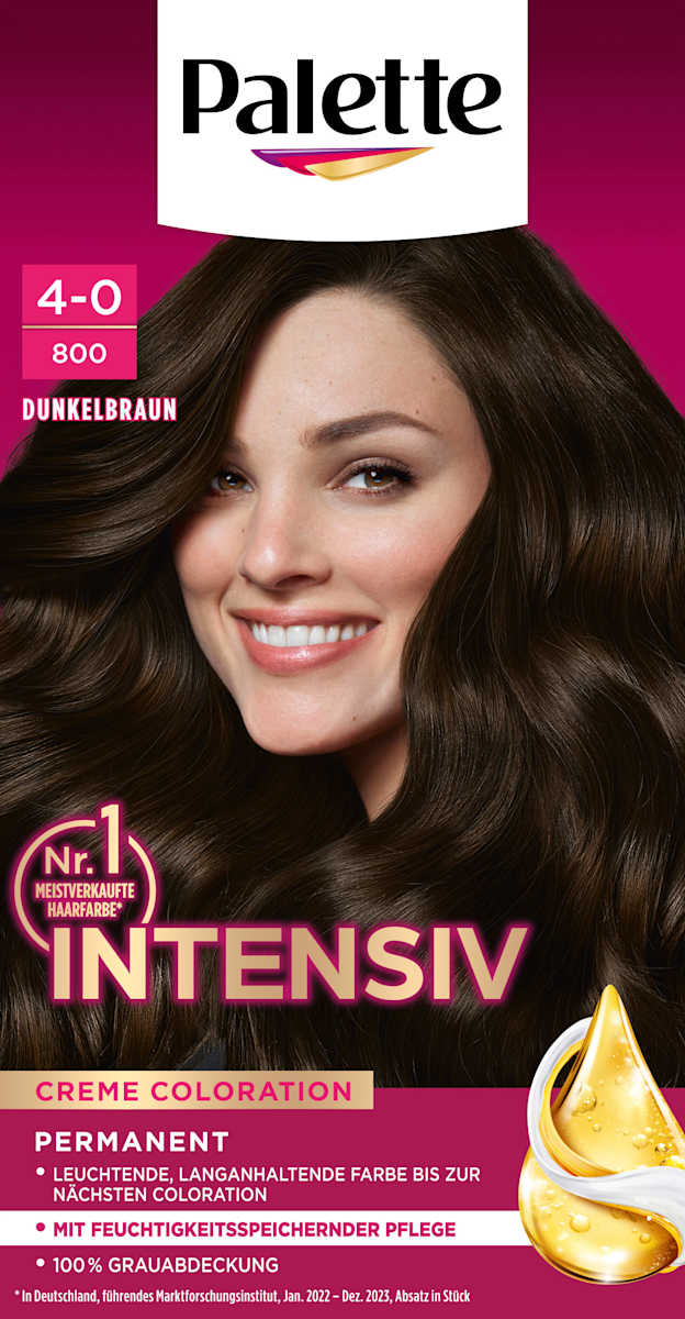 Palette Intensive Color Creme Intensiv-Creme-Coloration 800 Dunkelbraun ...