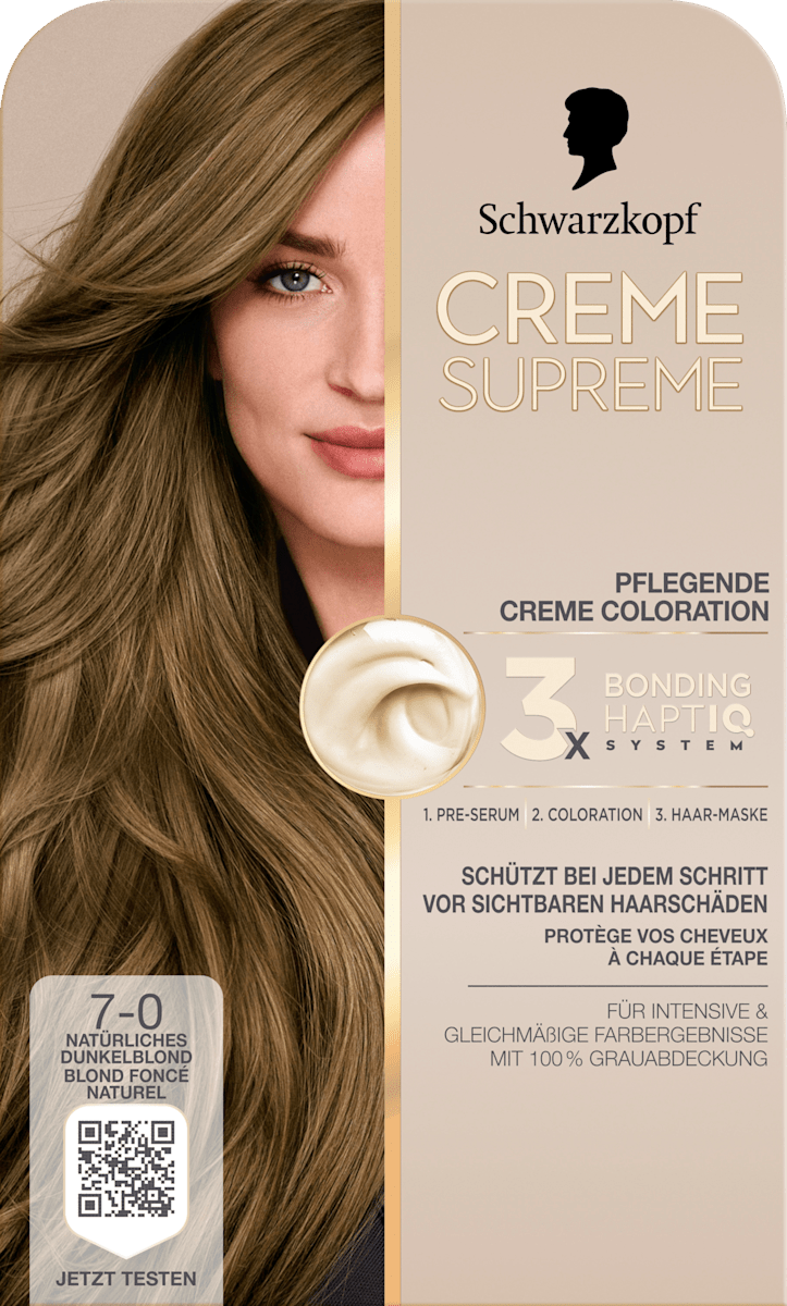 Schwarzkopf CREME SUPREME Haarfarbe 7-0 Natürliches Dunkelblond, 1 St ...