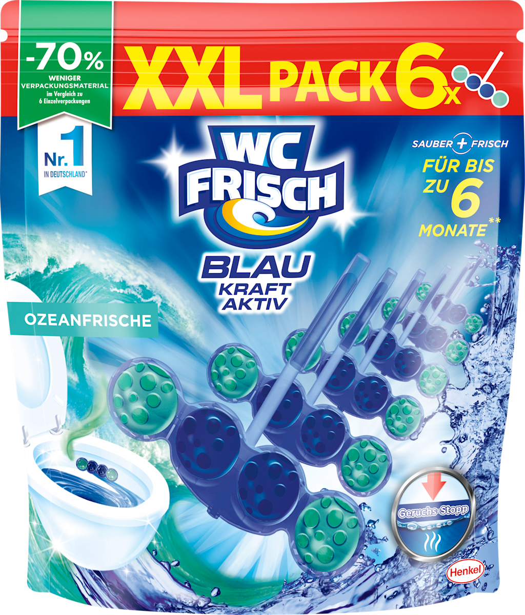 WC-Frisch WC-Stein Blau Kraft Aktiv Ozeanfrische, 6 St dauerhaft ...