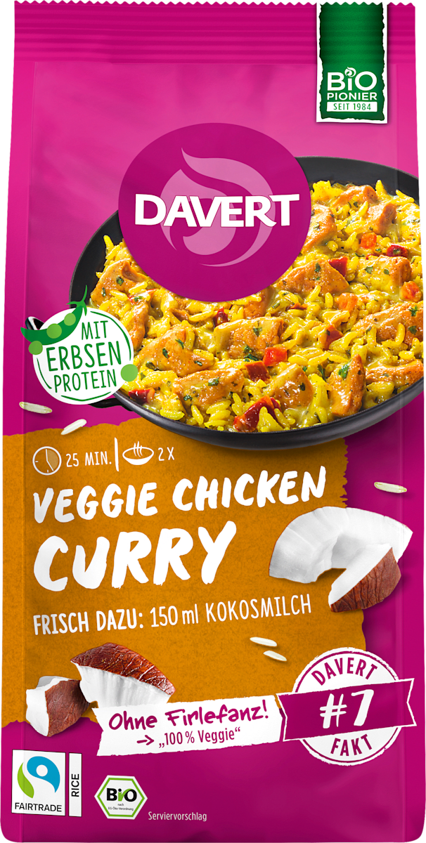 Davert Fertiggericht, Veggie Chicken Curry, 120 g dauerhaft günstig ...