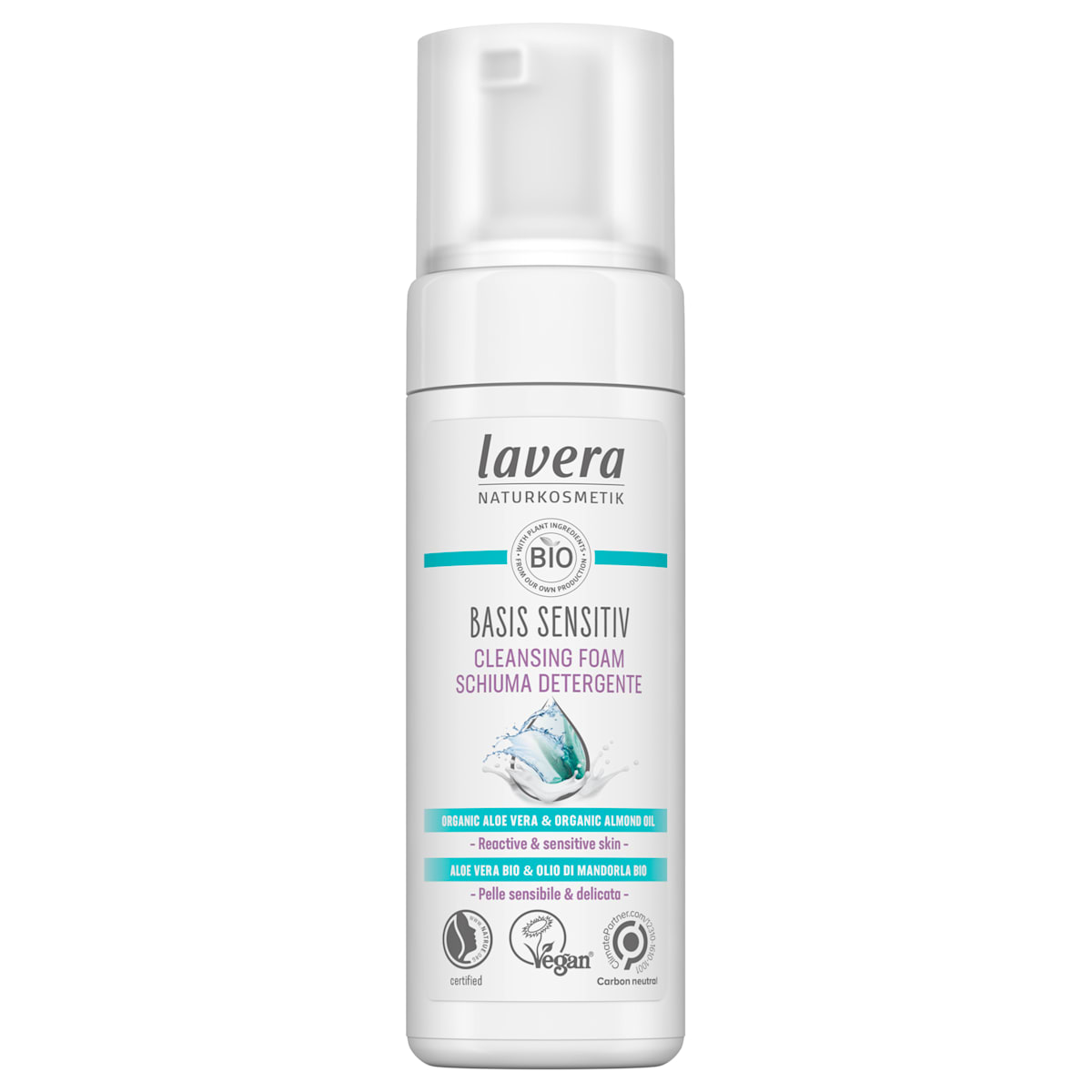 lavera NATURKOSMETIK Почистваща пяна за лице Basis Sensitiv, 150 ml ...