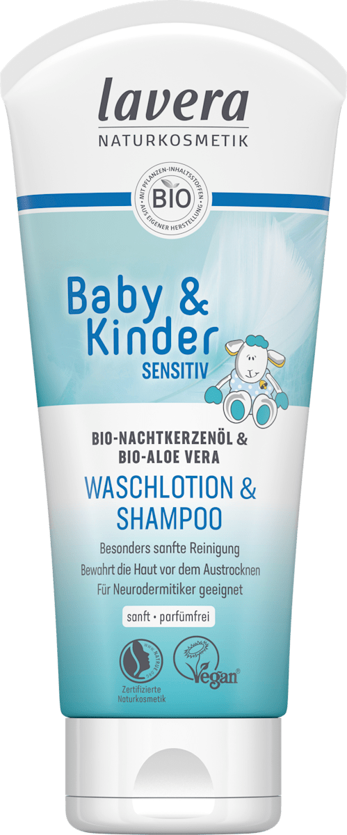lavera NATURKOSMETIK Baby & Kinder Waschlotion & Shampoo sensitiv, 200 ...