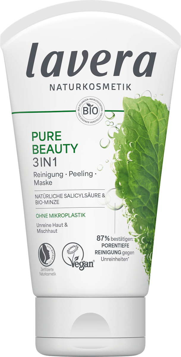 lavera NATURKOSMETIK Gesichtsreinigung 3in1 Pure Beauty, 125 ml ...