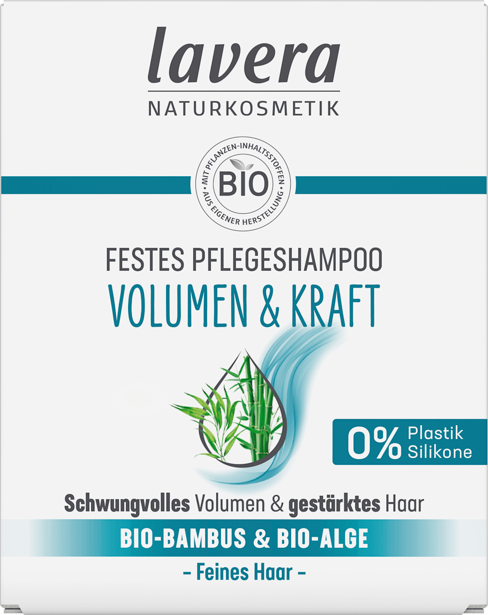 lavera NATURKOSMETIK Festes Shampoo Volumen & Kraft, 50 g dauerhaft ...