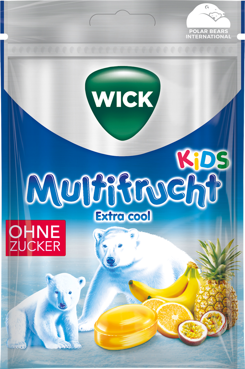 WICK Bonbon, Multifrucht extra cool, zuckerfrei, 72 g dauerhaft günstig ...