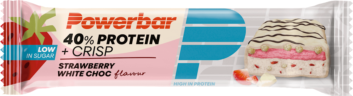 PowerBar Proteinriegel 40 % + Crisp Strawberry White Choc, 40 g | dm.at