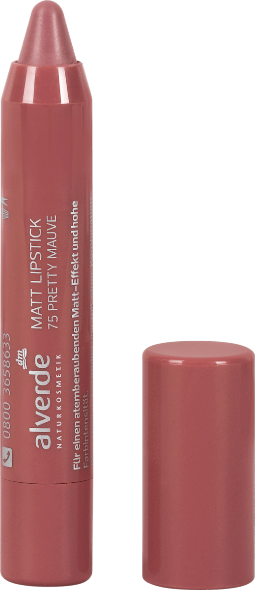 alverde NATURKOSMETIK Ruj Matt Nr. 75 Pretty Mauve, 3,17 g | dm.ro