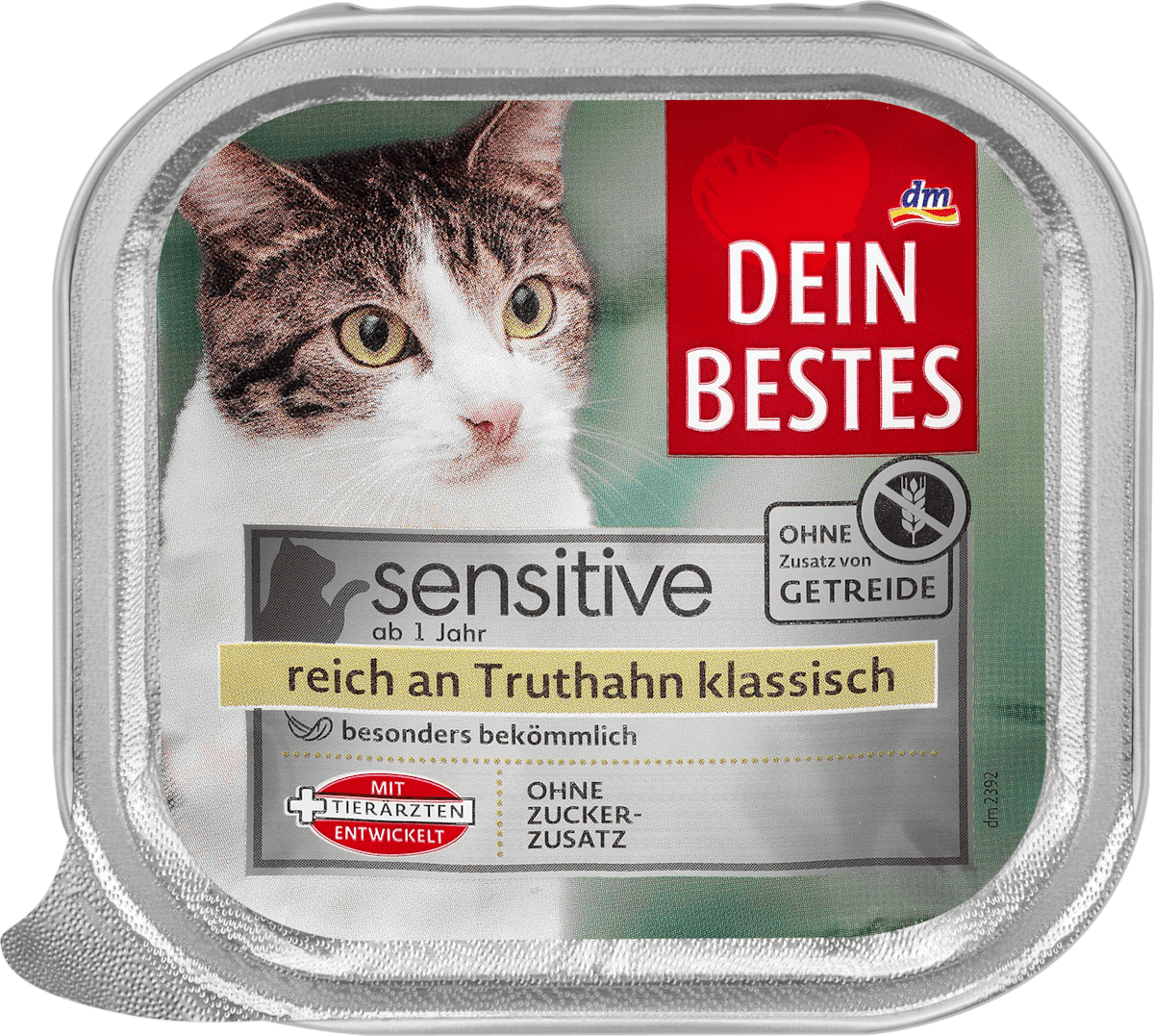 Dein Bestes Nassfutter Katze sensitive reich an Truthahn, 100 g ...