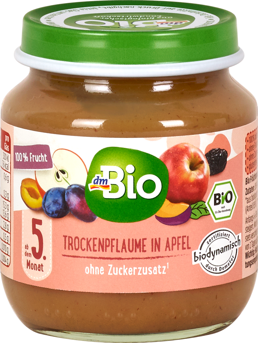 dmBio Früchte Trockenpflaume in Apfel ab dem 5. Monat, 125 g | dm.at