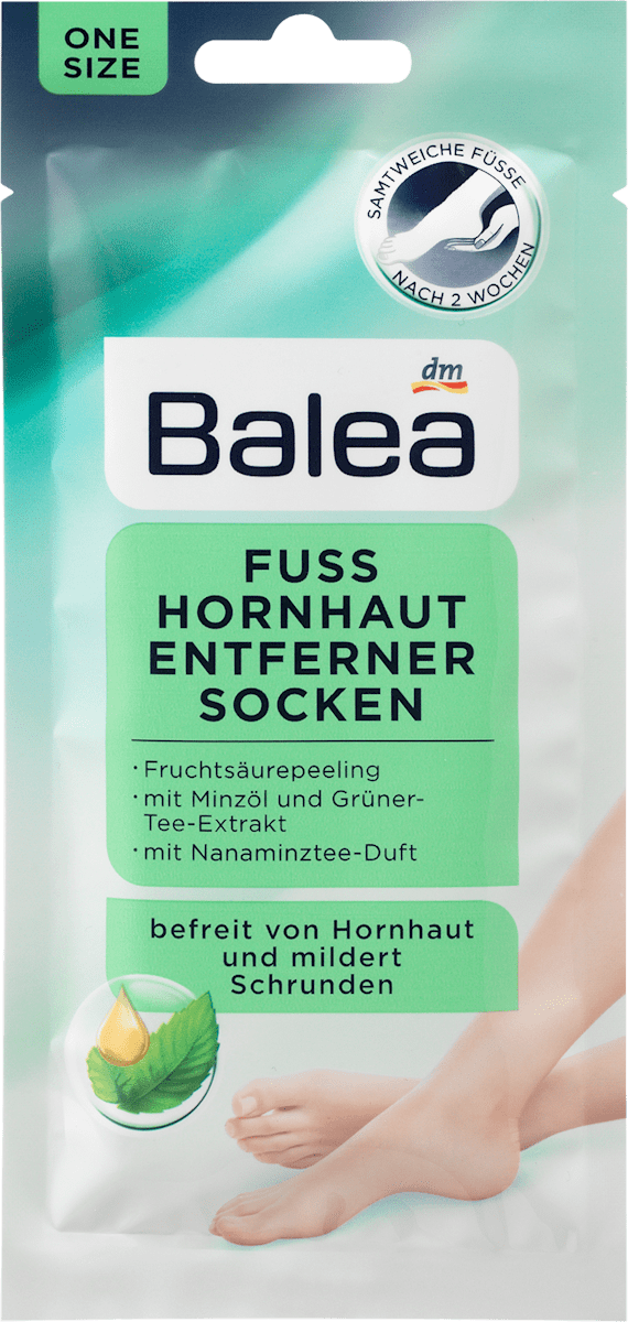 Balea Maska za stopala u obliku čarape - nana, zeleni čaj i aloe vera ...