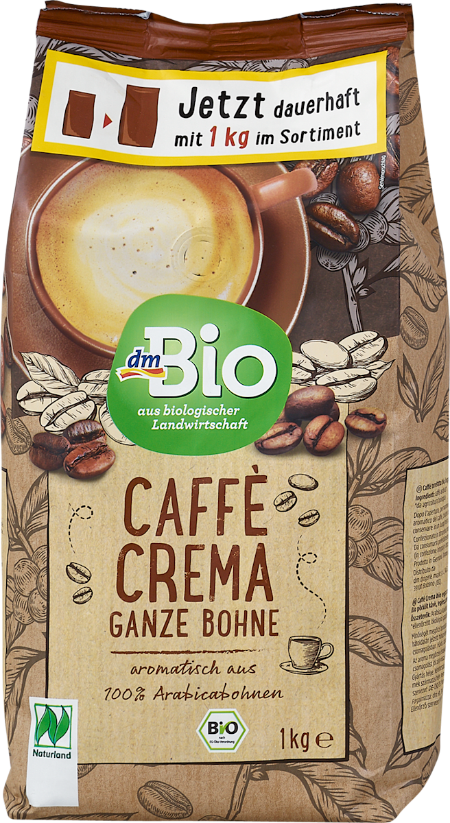 dmBio Био caffe Crema, цели зърна, 1 kg | dm България