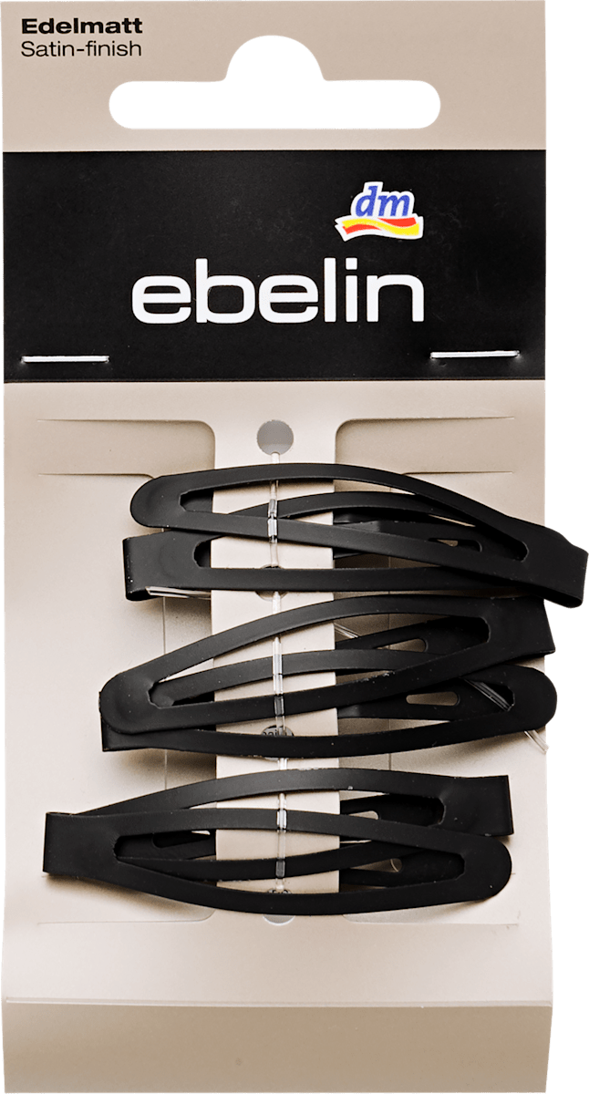 ebelin Kis lapos hajcsat, ovális forma, szatén-matt fekete, 6 db | dm.hu