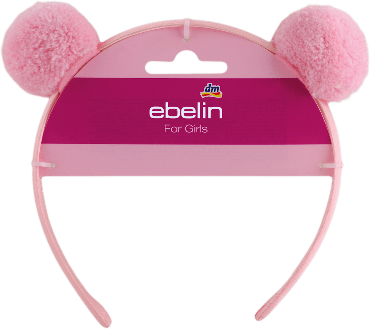 ebelin Dečiji rajf za kosu sa ušima, roze boja, 1 kom | dm.rs