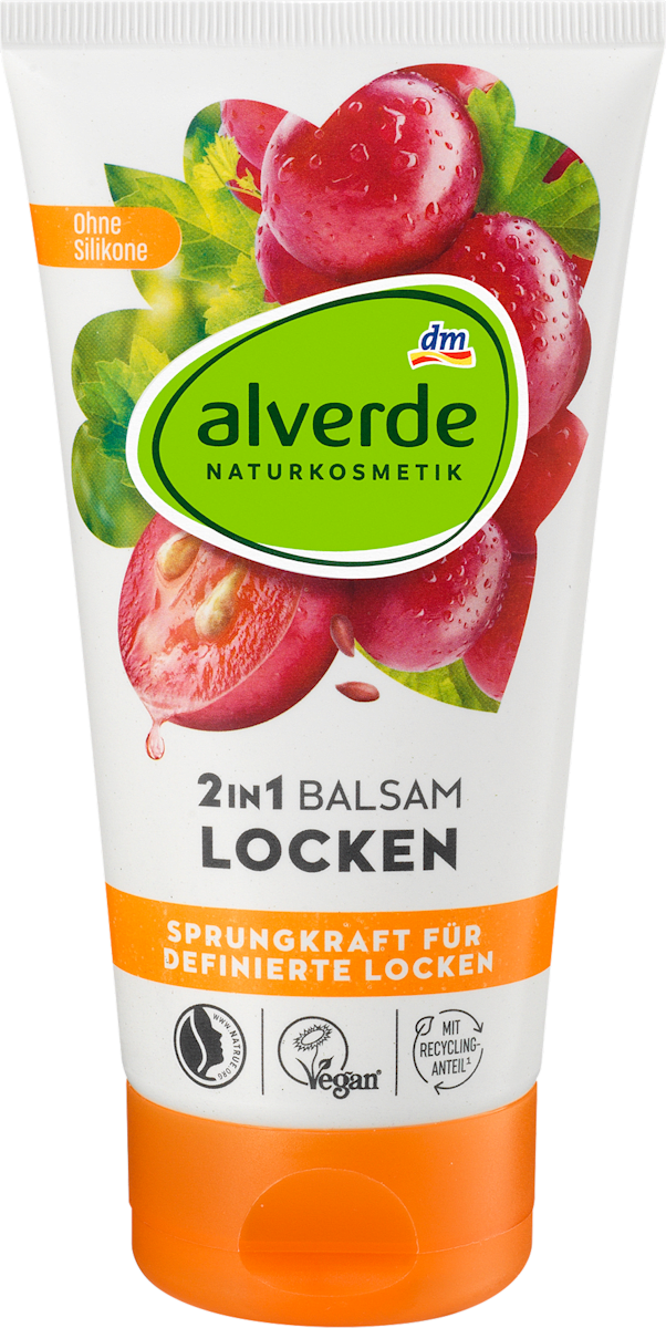 alverde NATURKOSMETIK Locken Balsam 2in1 Bio-Leinsamen, Bio-Traube, 150 ...