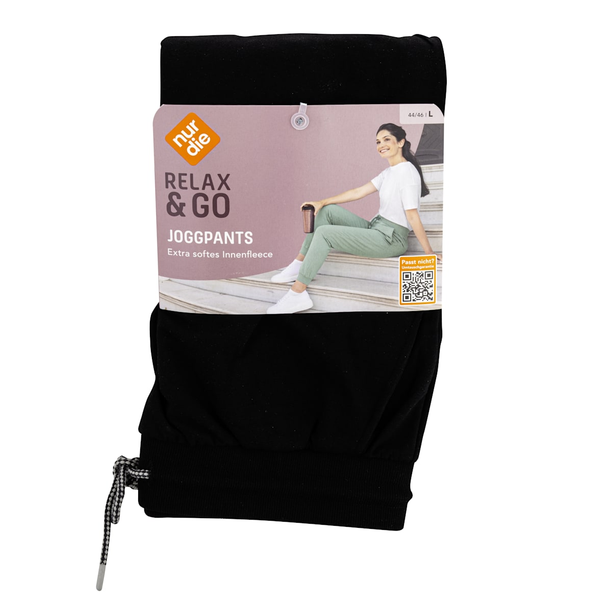 nur die Relax & Go Joggpants schwarz, Gr. 44/46, 1 St | dm.at