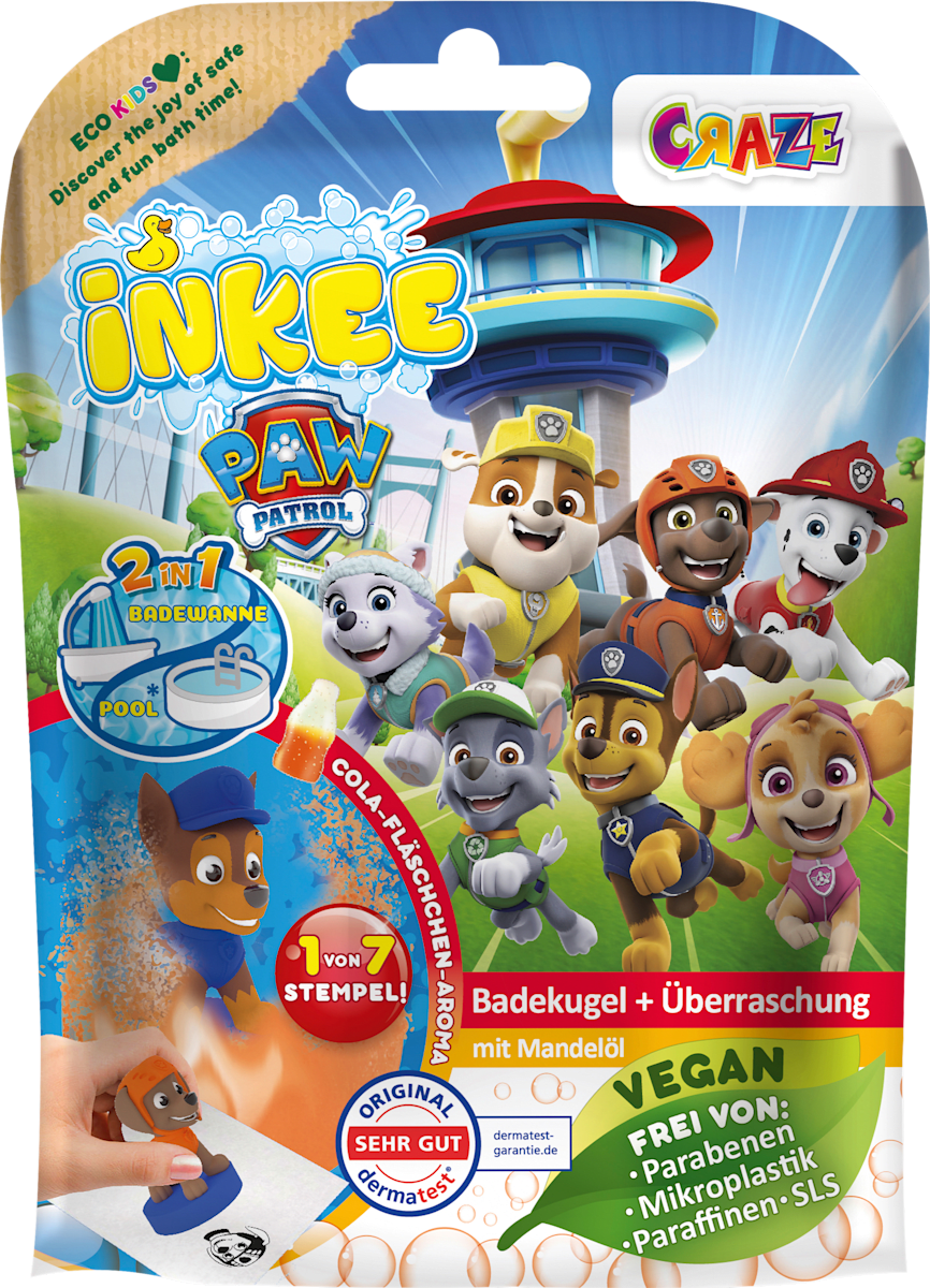 CRAZE Šumivá prísada do kúpeľa s prekvapením - Paw Patrol, 1 ks | mojadm.sk