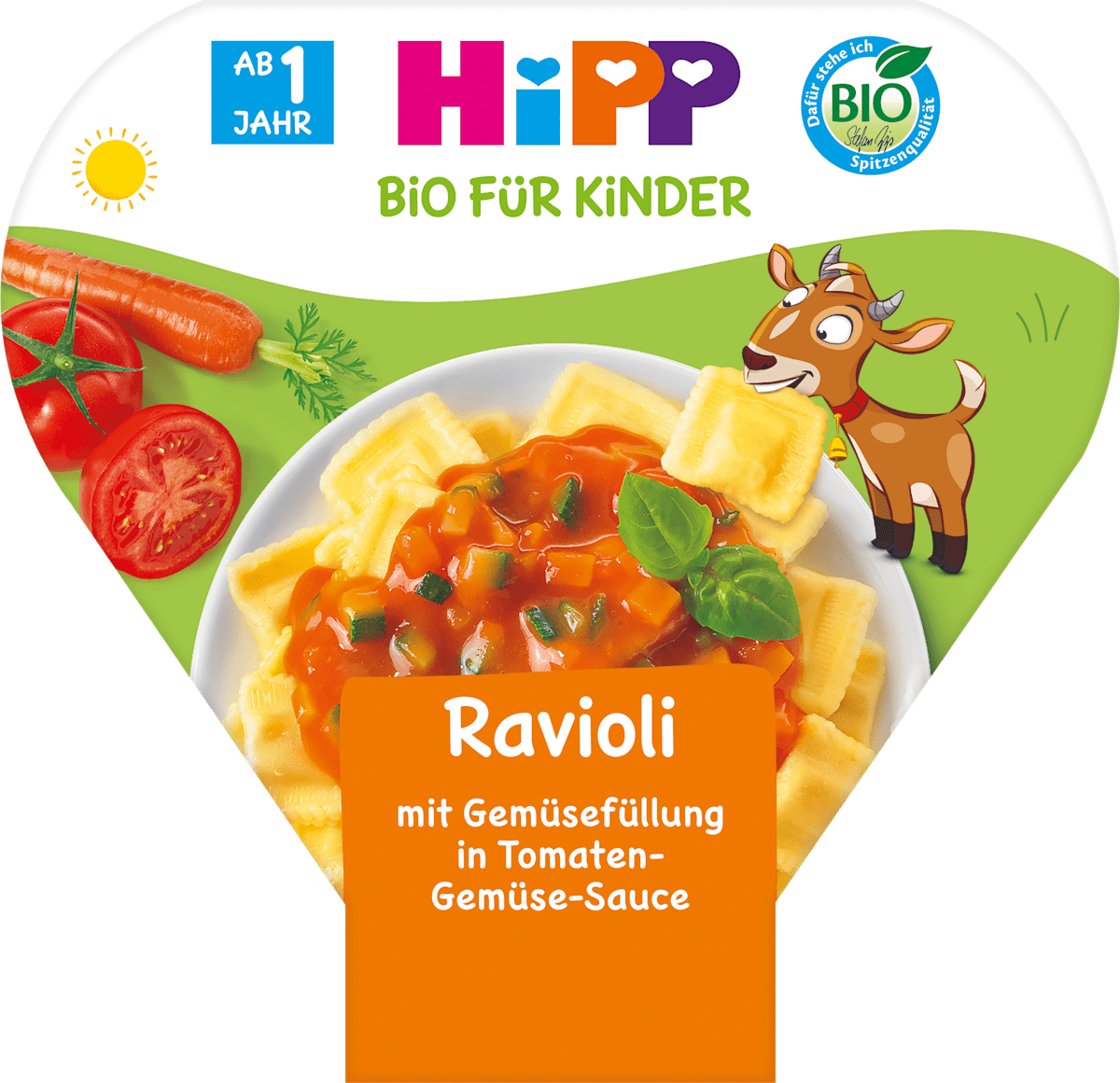 HiPP Kinderteller Kinder Ravioli Tomaten-Gemüse Sauce ab 1 Jahr, 250 g ...