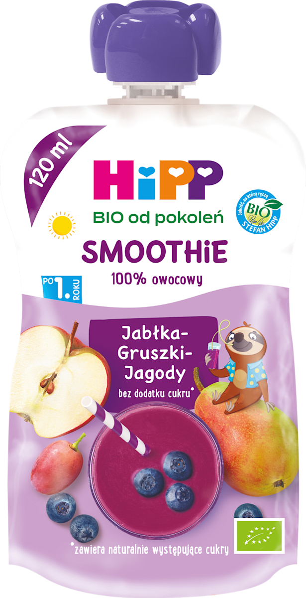 HiPP Smoothie Jabłka-Gruszki-Jagody BIO, po 1. roku, 120 ml kupuj w ...