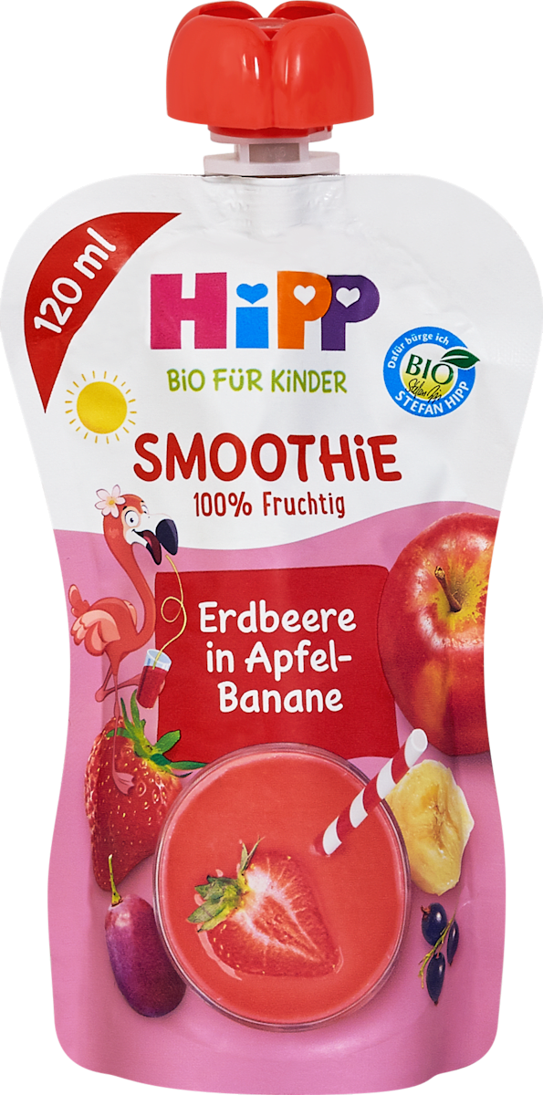 HiPP Quetschie Erdbeere in Apfel-Birne ab 1 Jahr geeignet, 120 ml | dm.at