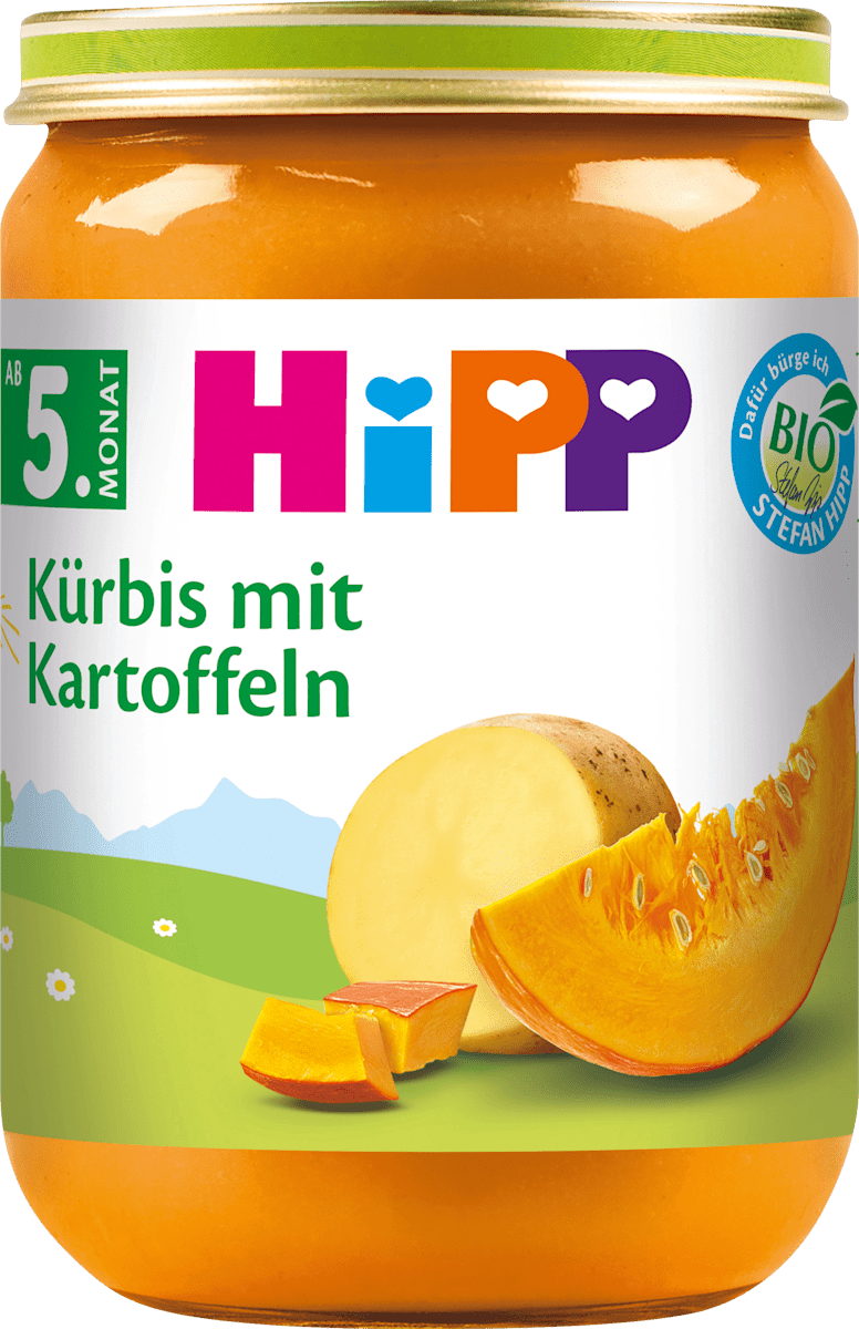 HiPP Gemüse Kürbis mit Kartoffeln, ab dem 5. Monat, 190 g dauerhaft ...