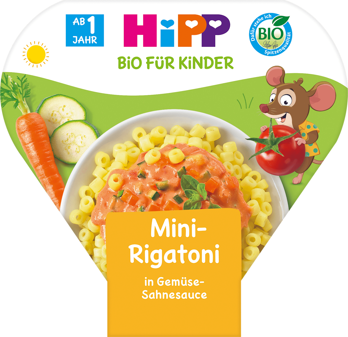 HiPP Kinderteller Kinder Pasta Mini-Rigatoni in Gemüse-Sahnesauce ab 1 ...