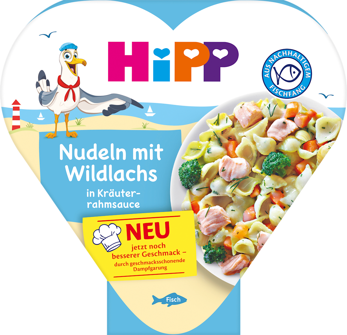 HiPP Menü Nudeln mit Wildlachs in Kräuterrahmsauce ab 1 Jahr, 250 g | dm.at