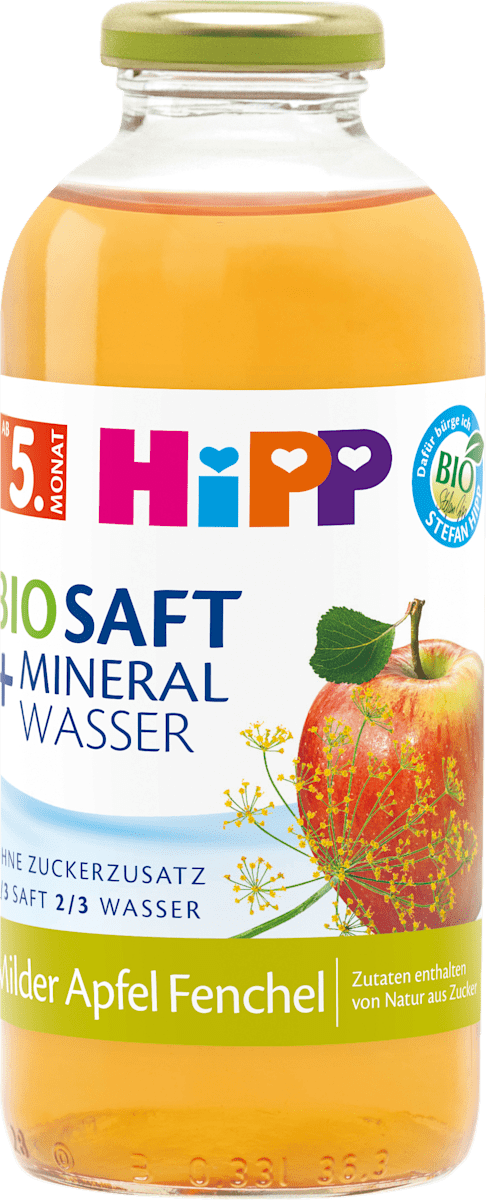 HiPP Saft Bio Milder Apfel Fenchel mit Mineralwasser, 500 ml | dm.at