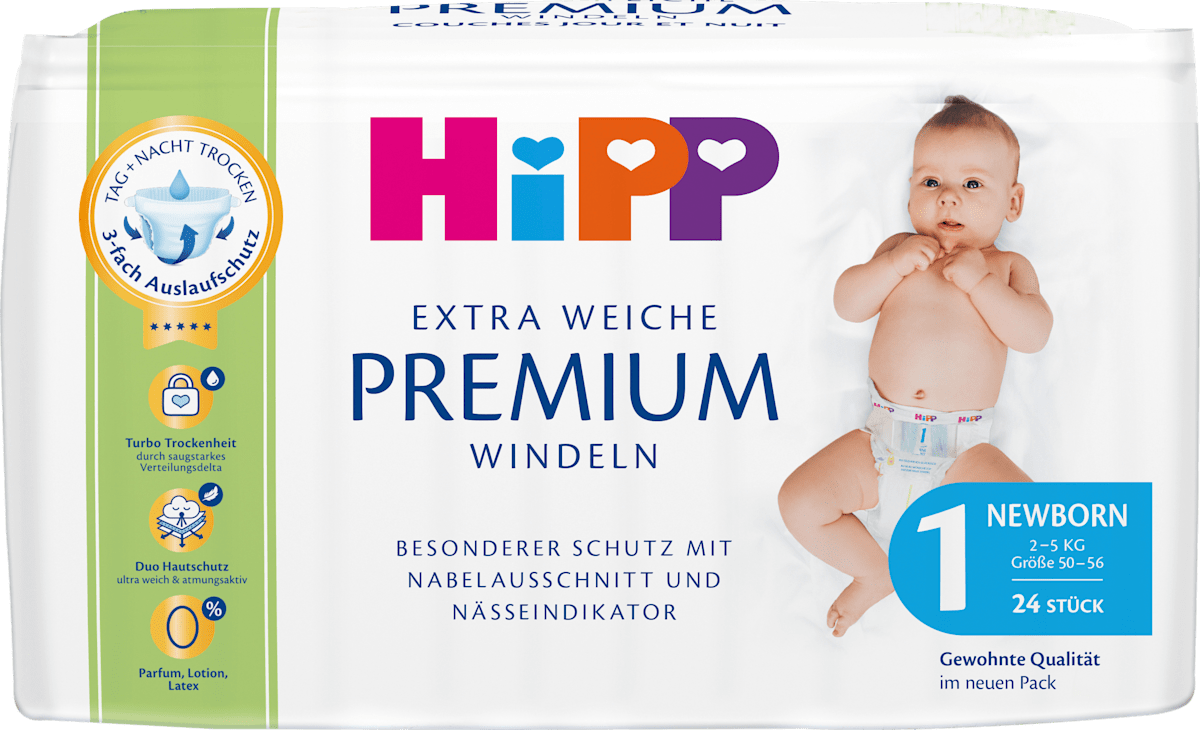 HiPP Windeln extra weich Gr. 1 Newborn (2-5 kg), 24 St | dm.at