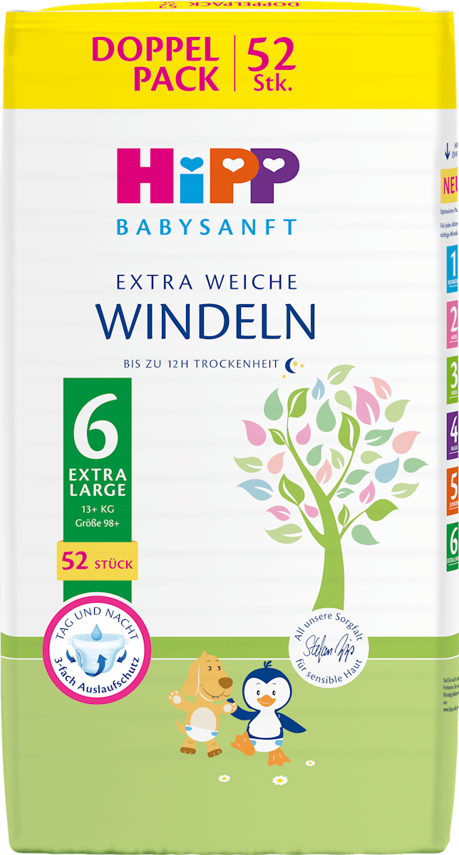 HiPP Babysanft Windeln extra weich Gr. 6 Extra Large (13+ kg ...
