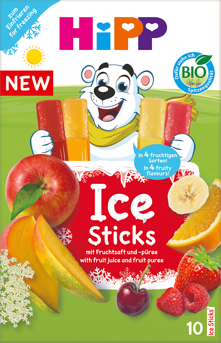 HiPP Kindersnack Fruchteis Sticks mit Fruchtsaft & -püree ab 3 Jahren ...