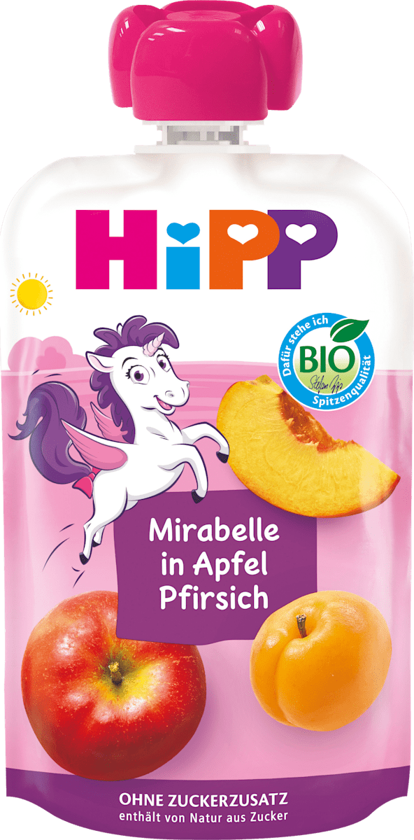 HiPP Quetschie Mirabelle in Apfel-Pfirsich ab 1 Jahr, 100 g dauerhaft günstig online kaufen | dm.de