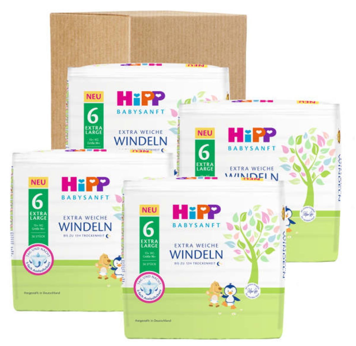 HiPP Babysanft Windeln Gr. 6 Extra Large (13+ kg) Monatspack, 156 St ...