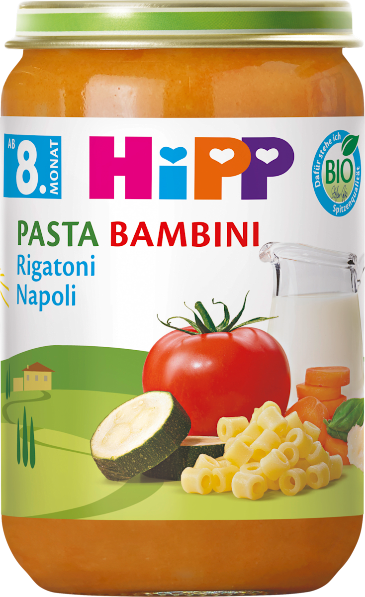 HiPP Menü Pasta Bambini Rigatoni Napoli ab dem 8. Monat, 220 g | dm.at