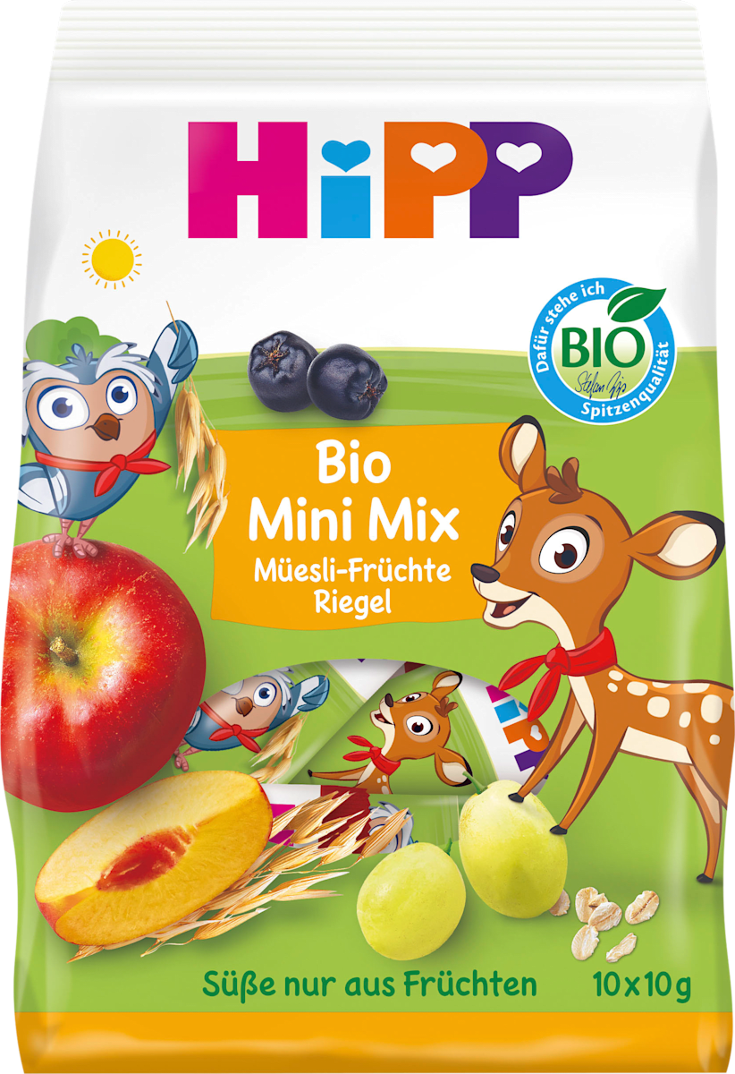 HiPP Frucht-Getreide-Riegel Mini Mix, ab 3 Jahre (10x10 g), 100 g dauerhaft günstig online ...