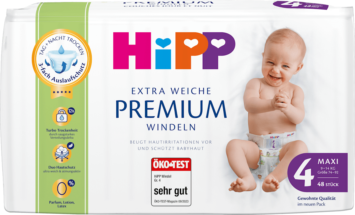 HiPP Windeln Premium Gr. 4 Maxi (9-14 kg), 48 St dauerhaft günstig ...
