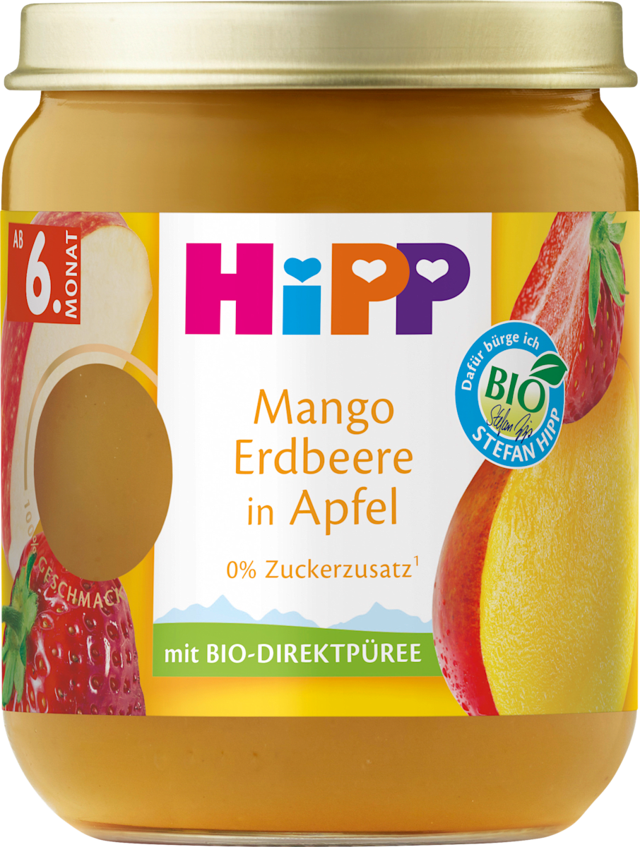 HiPP Früchte Mango Erdbeere in Apfel ab 6.Monat, 160 g dauerhaft ...