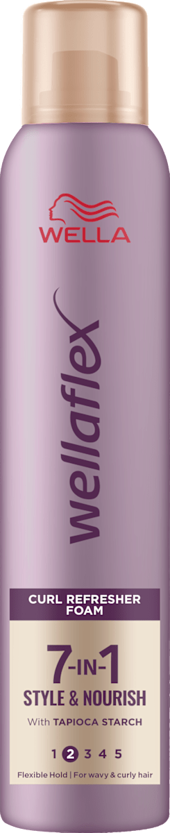 wellaflex Spumă fixatoare pentru păr ondulat 7in1, 200 ml | dm.ro
