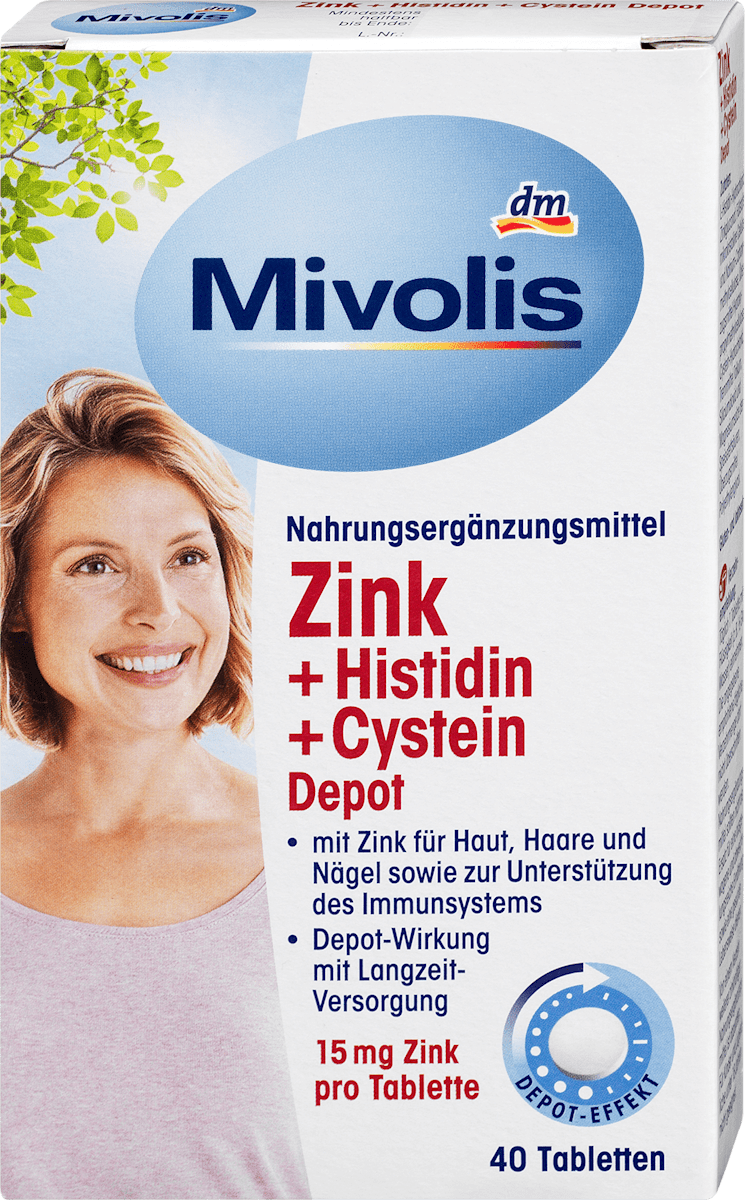 Mivolis tablety zinek, histidin, cystein, 19 g | dm.cz