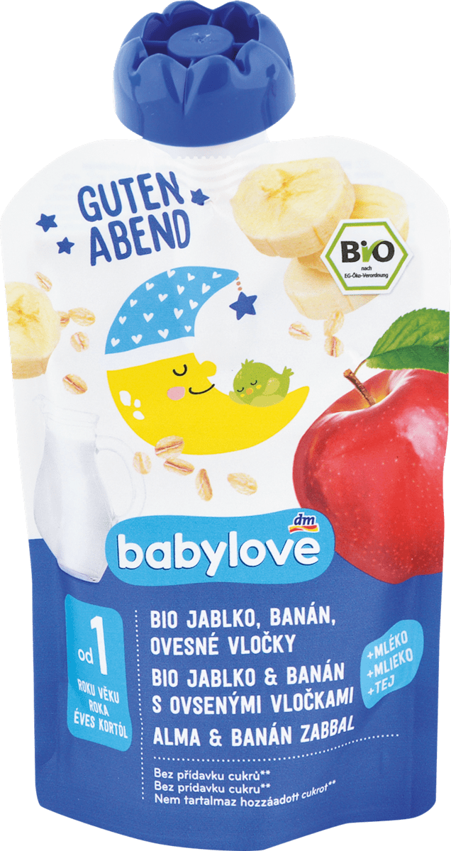 babylove Kapsička bio jablko a banán s ovsenými vločkami, 100 g | mojadm.sk