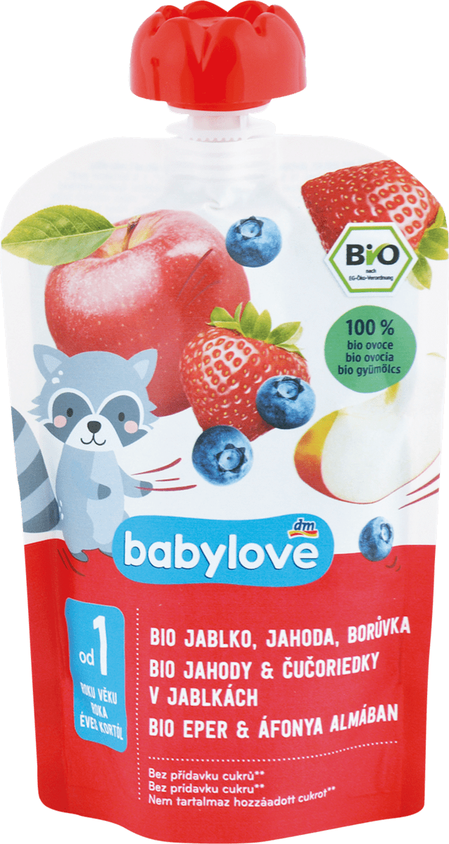 babylove Kapsička bio jahody a čučoriedky v jablkách, 100 g | mojadm.sk