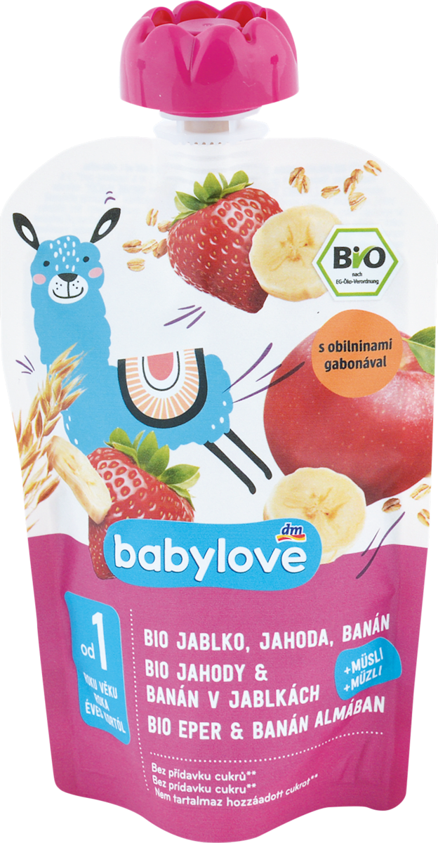 babylove Kapsička bio jahody a banán v jablkách, 100 g | mojadm.sk