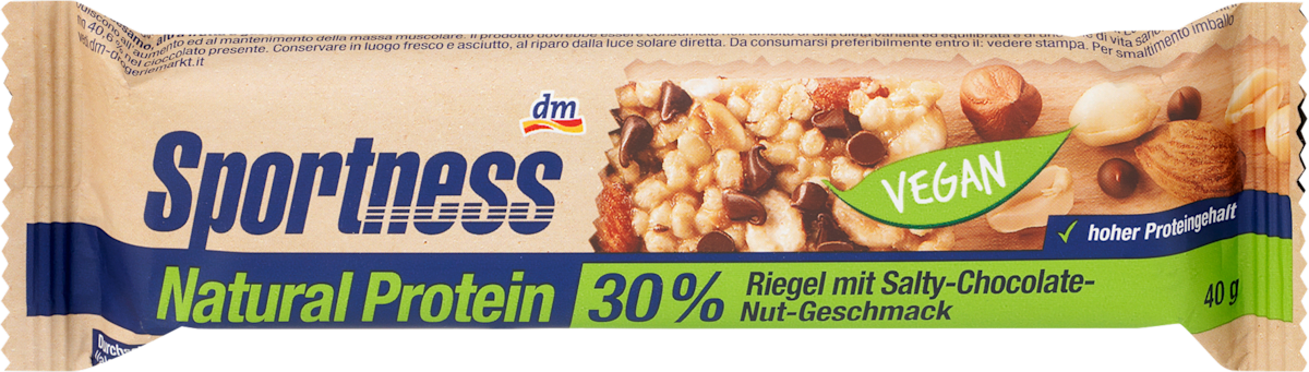 Sportness Proteinriegel 30% Natural Protein, Salty Chocolate Nut ...